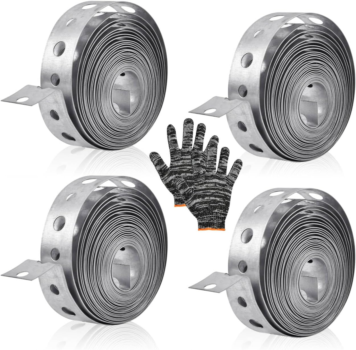 Akamino 4 Pcs Galvanized Metal Pipe Strap, 3/4 Inch x 10 Ft Metal ...