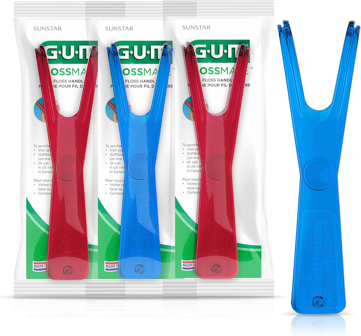 GUM Flossmate Reusable Floss Handle, Environmentally Friendly, Dental ...