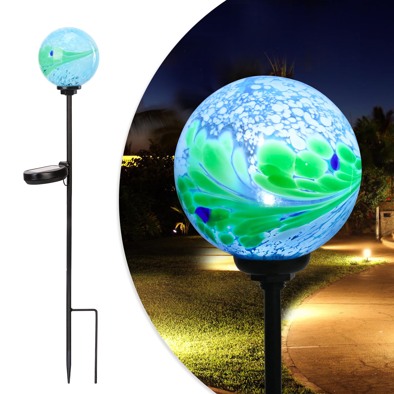 Amazon.com: Solar Outdoor Decorative Lights Color Swirl Solar Garden ...