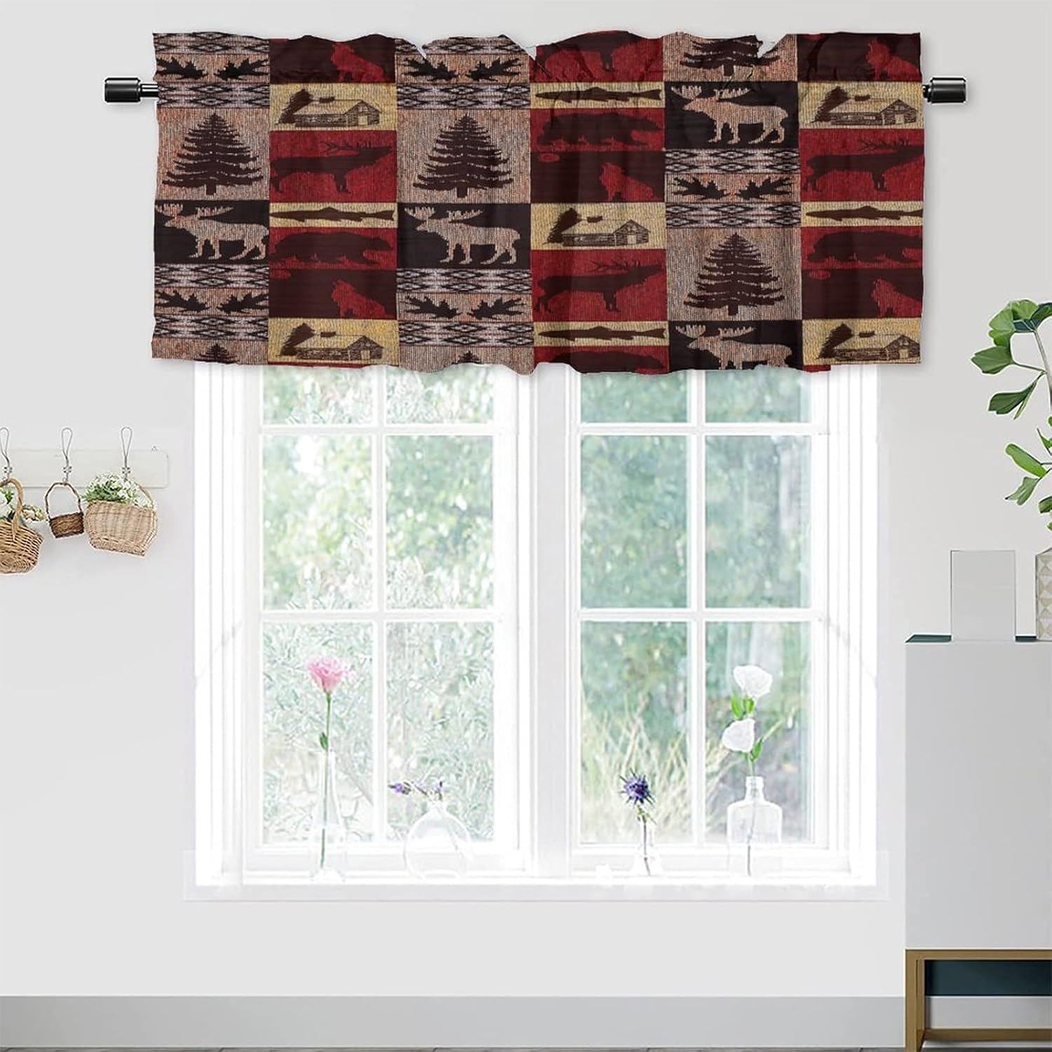 Amazon.com: Vintage Rustic Cabin Blackout Curtain Valances,Western ...