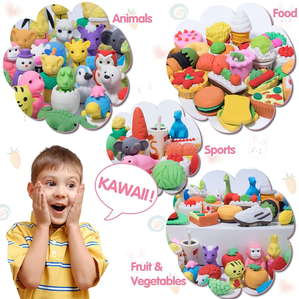 Paquete de 100 gomas de borrar de animales para niños,...B08QRFLHKJ ...