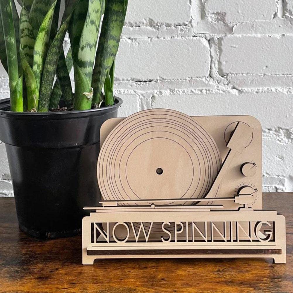 Now Spinning Vinyl Record Stand Hand Crafted Display Wood Records ...