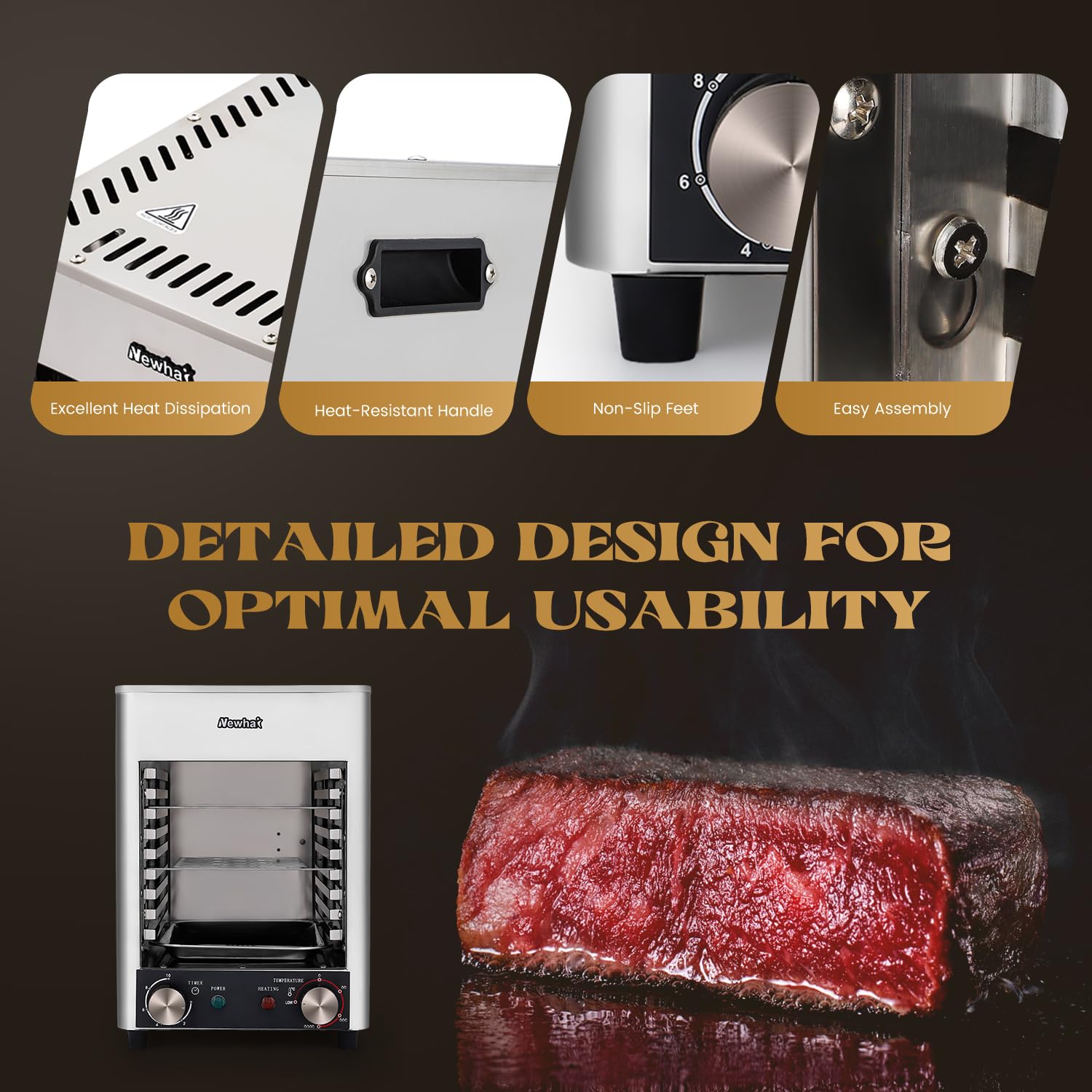 Snapklik.com : Electric Steak Broiler 1700W Indoor Commercial Steak ...