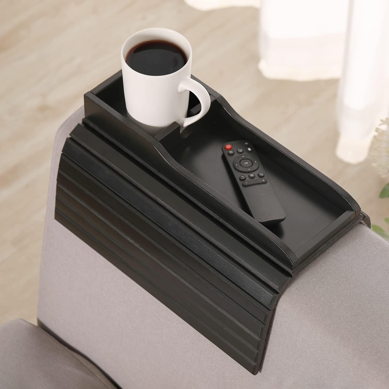 Amazon.com: GEHE Bamboo Couch Cup Holder, Anti-Spill Sofa Arm Tray, Natural and Easy to Clean ...