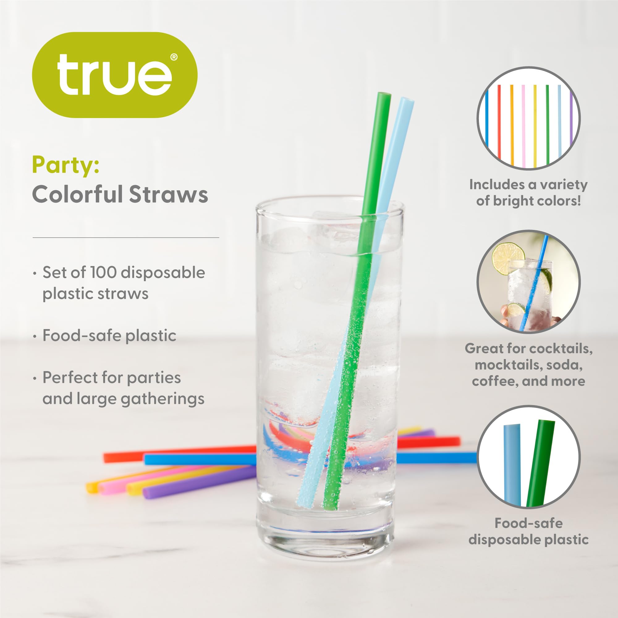 Snapklik.com : True Colorful Disposable Straws Drinking Plastic For ...
