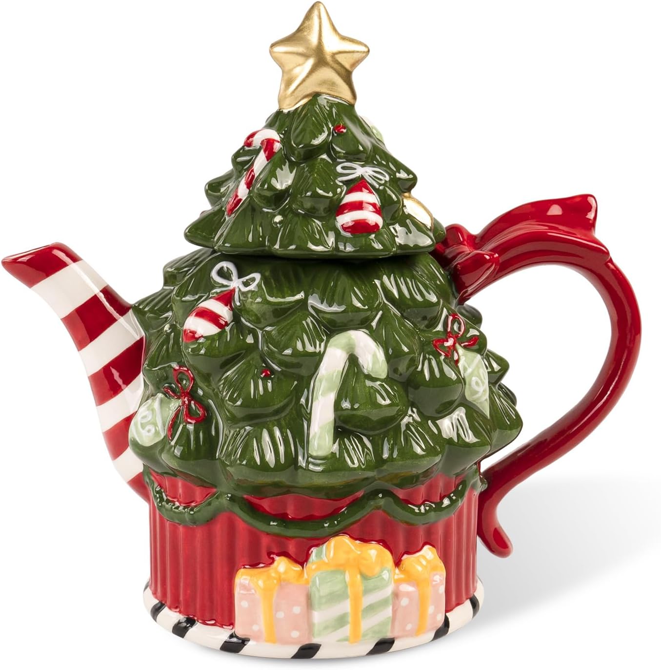 Amazon.com | caiydramy Christmas Teapots Ceramic, 26 Oz Christmas Tree ...