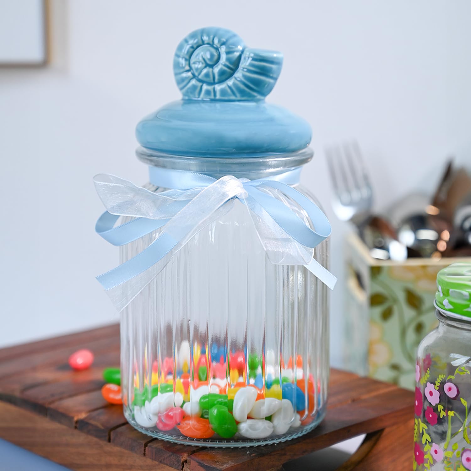 Buy MARKET 99 Snail Ear Lid' 950ml Jar| Jar for Kitchen Storage ...