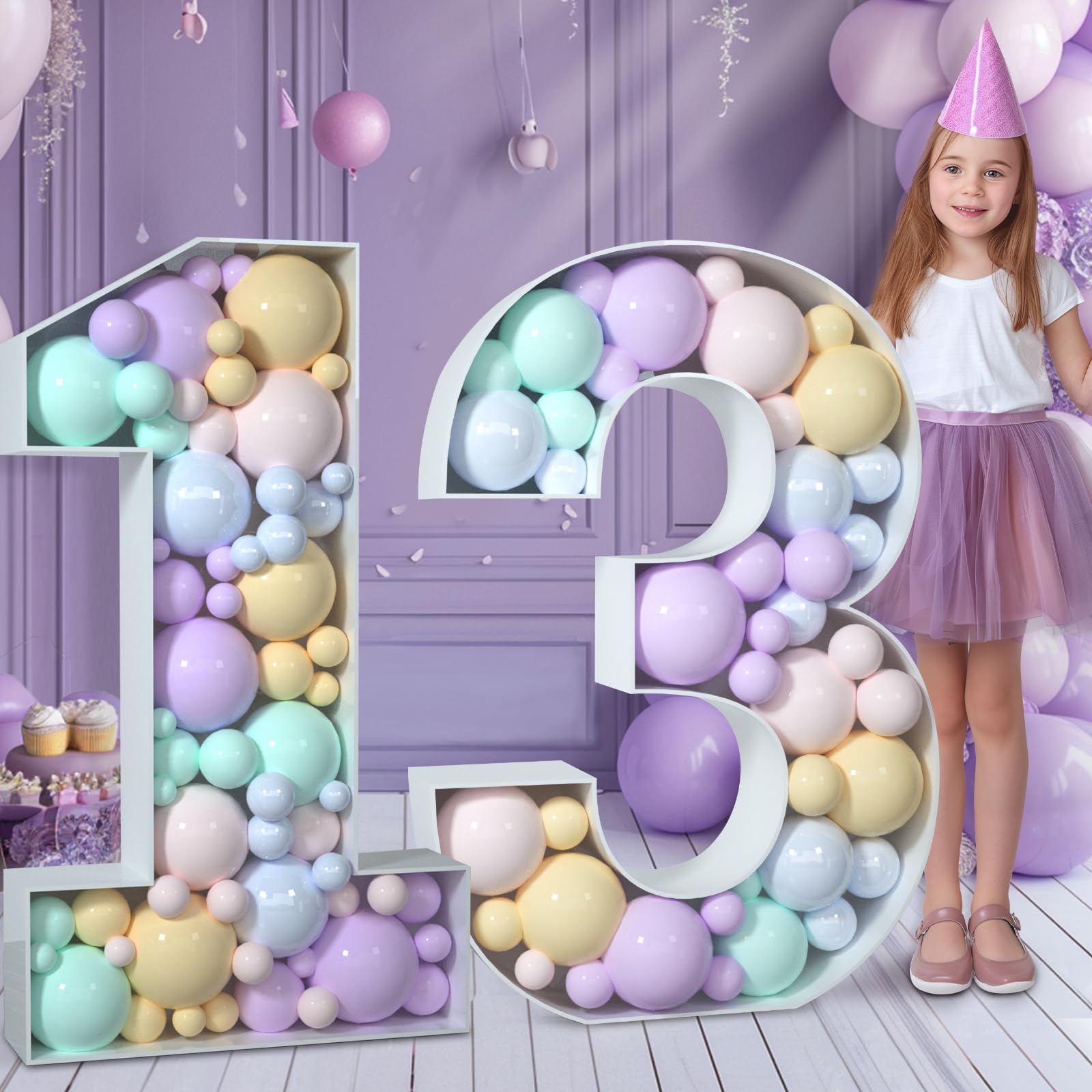 Snapklik.com : Imprsv Mosaic Numbers For Balloons 3FT: Large 13th ...