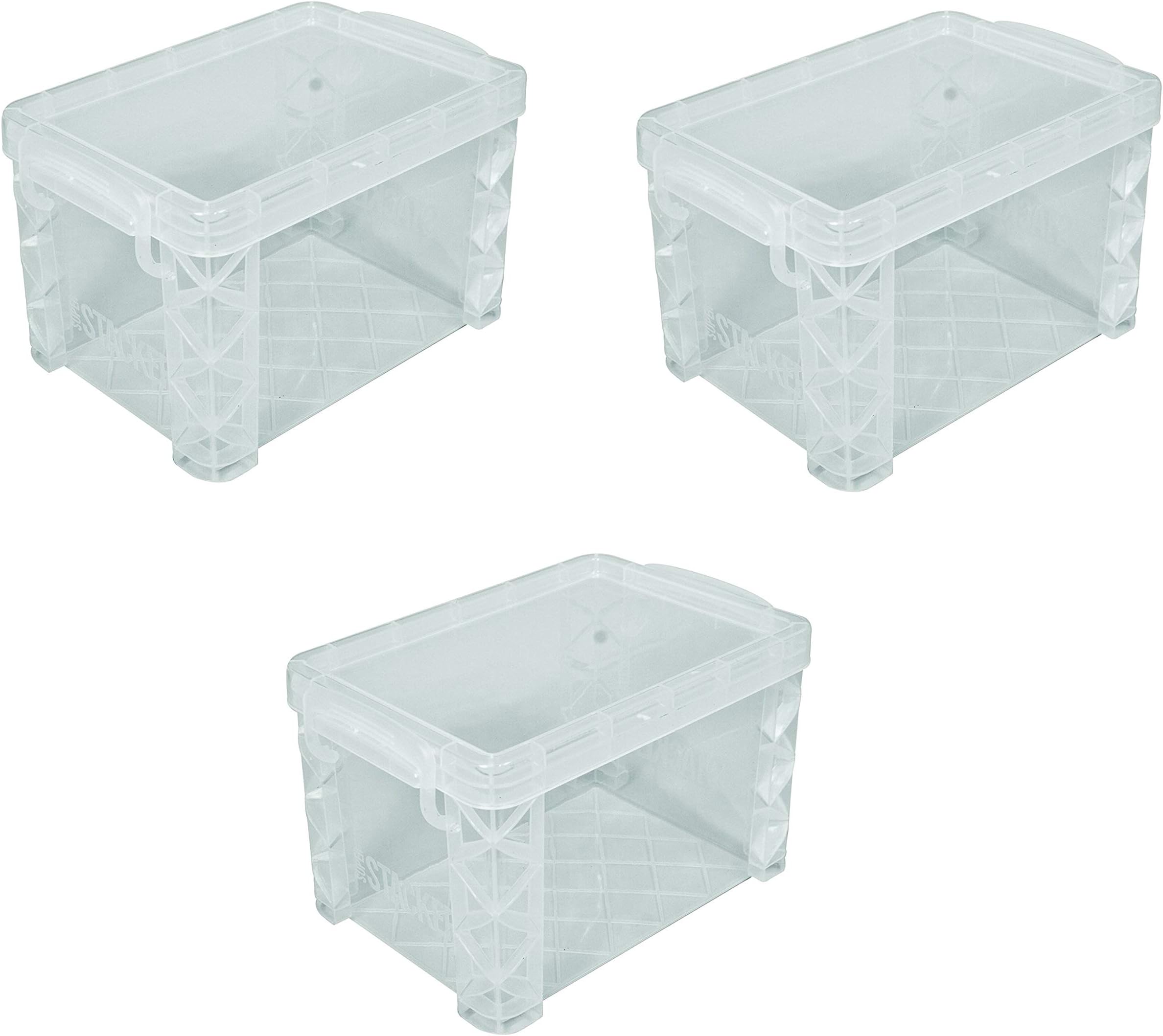 Amazon.com: Advantus Super Stacker 4" x 6" Index Card Box, Clear, 1 Box ...