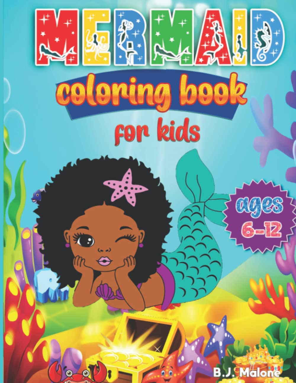 Buy Black Mermaid Coloring Pages For Girls Ages 6 to 12: African ...