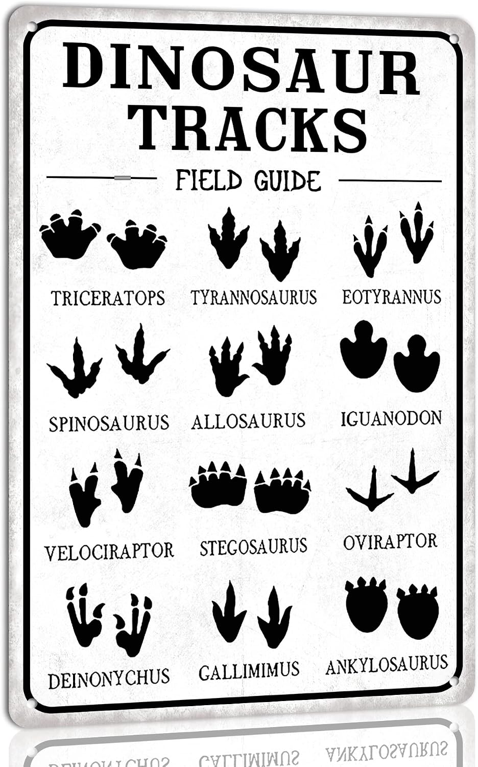 Amazon.com: Dinosaur Tracks Field Guide Metal Tin Sign Wall Art Decor ...
