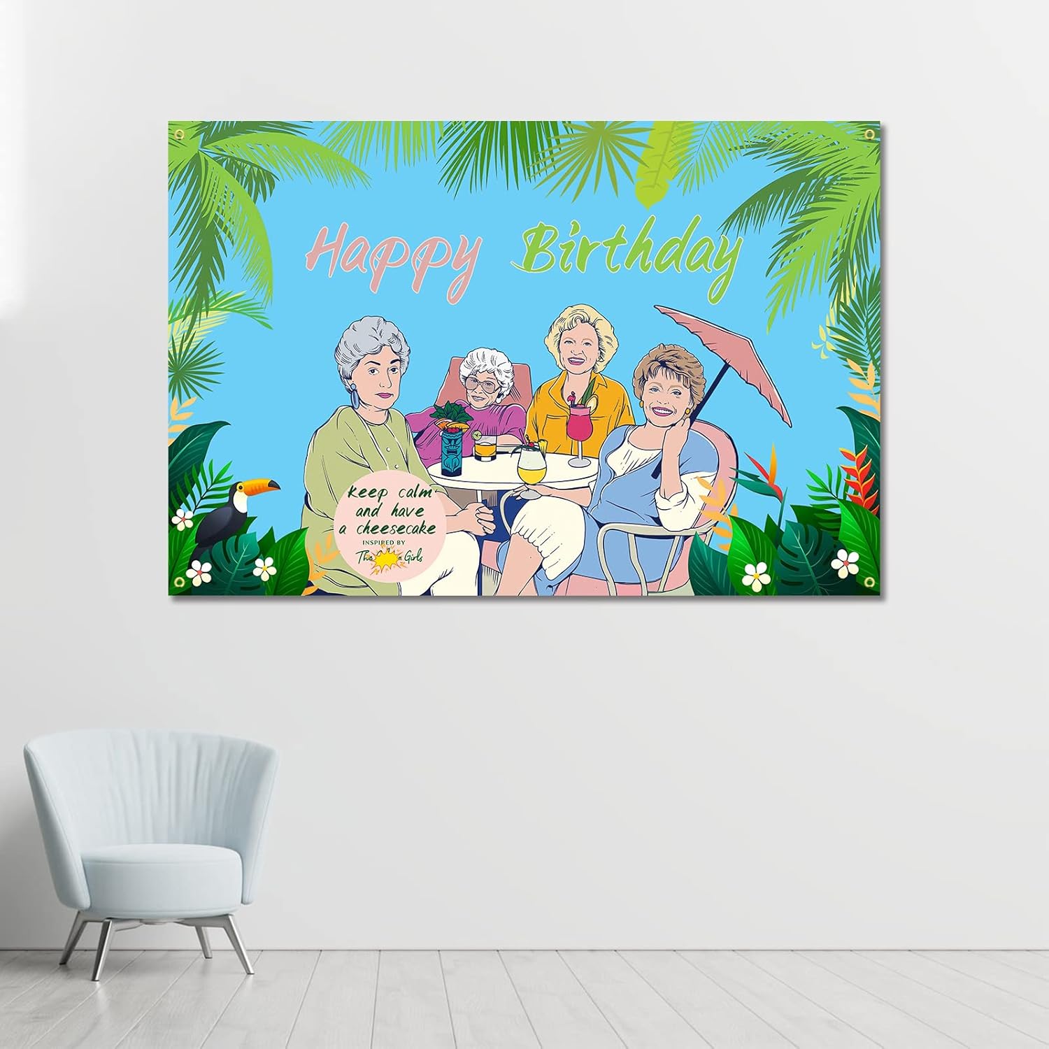 Amazon.com : Happy Birthday Backdrop for Women Girls 5x3ft Birthday ...