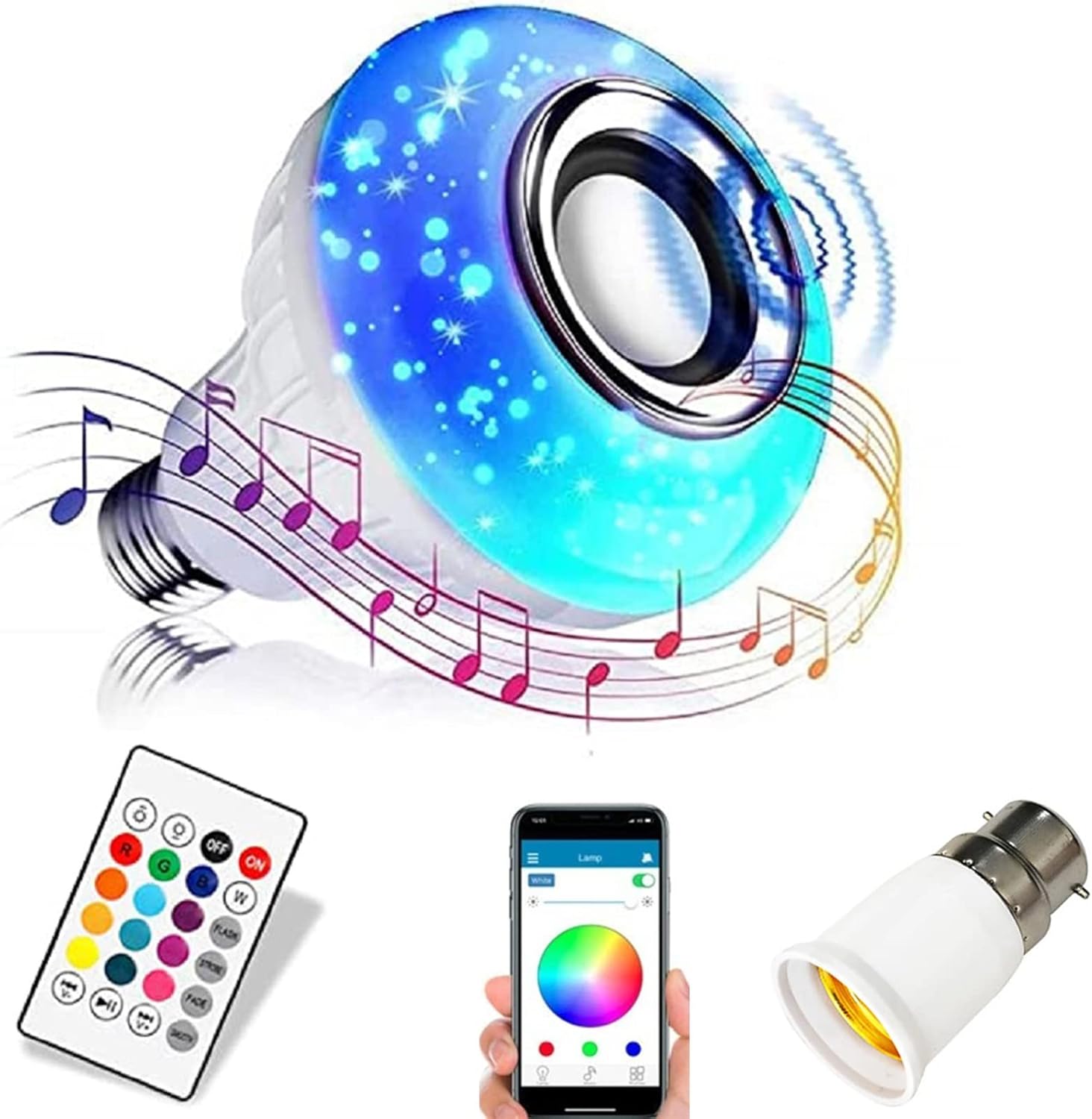 JETENCN Smart LED Light Bulb with Remote Control and APP, RGB Color ...