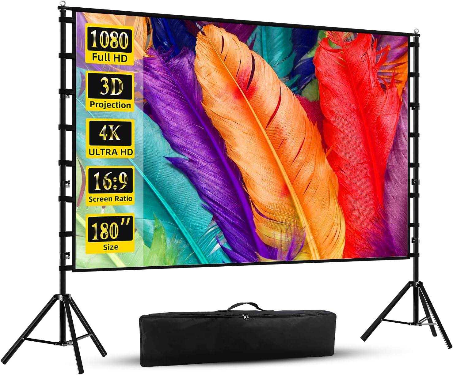 Amazon.com: IGREAT 200 inch Portable Outdoor Projector Screen, 16:9 ...