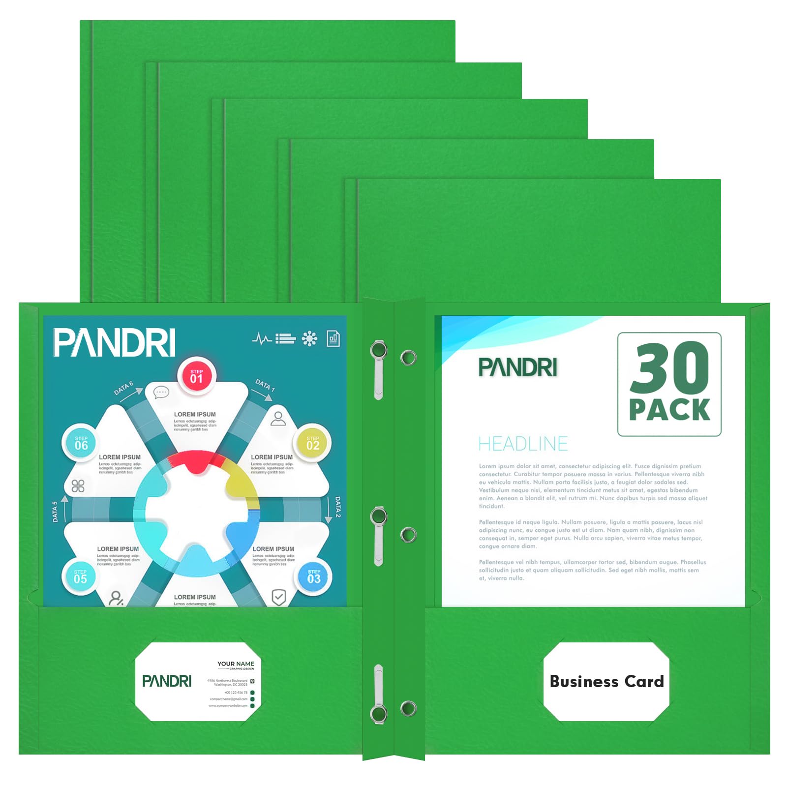 Amazon.com : Two Pocket Folders, PANDRI 30 Pack Two Pocket Folders with ...