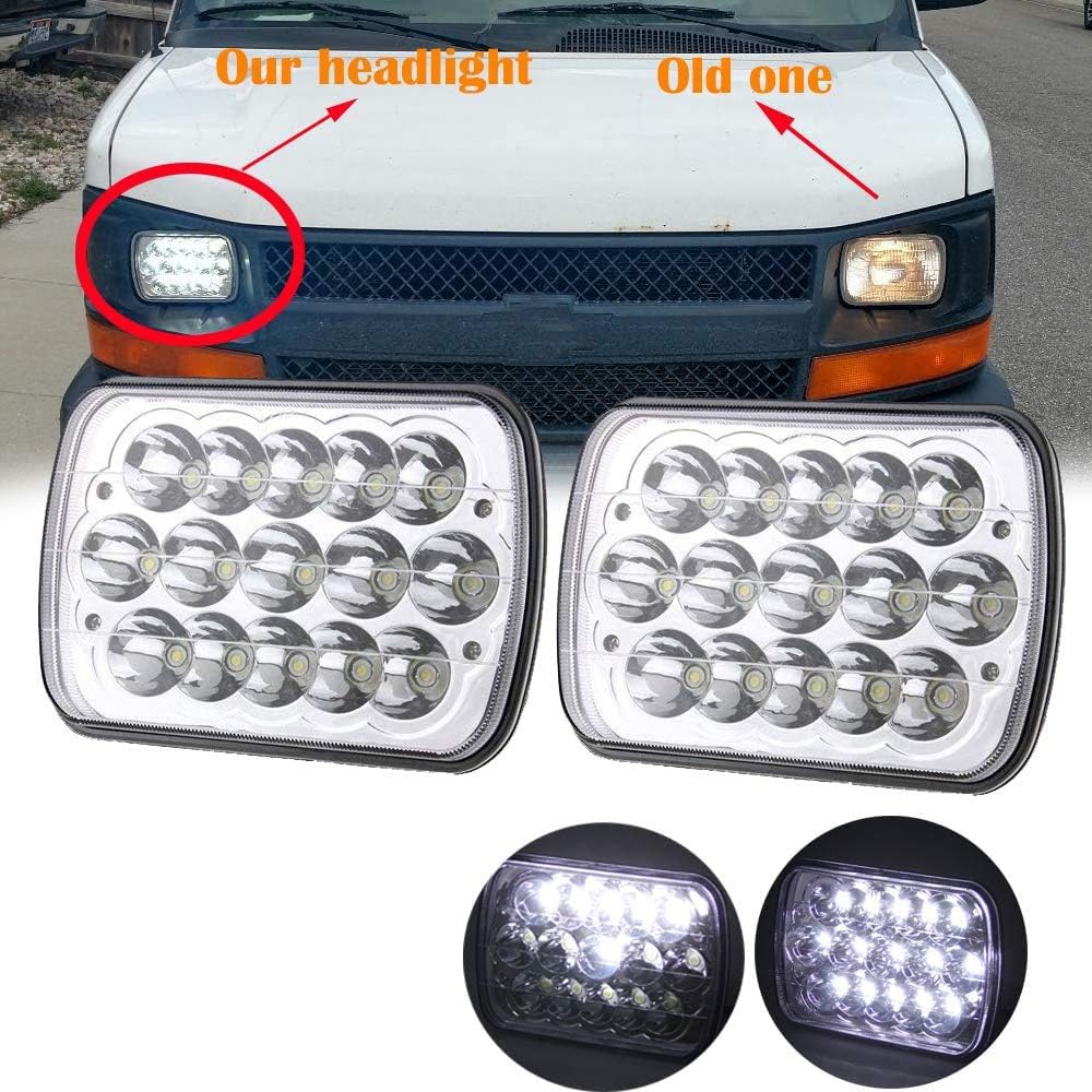 Amazon.com: KASLIGHT H6054 LED Headlights, Pair Rectangular 5x7 7x6 LED ...