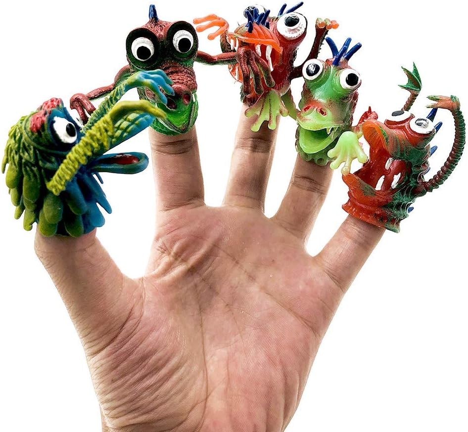 Amazon.com: Cartoon Silicone Animal Finger Puppets Monster Storytelling ...