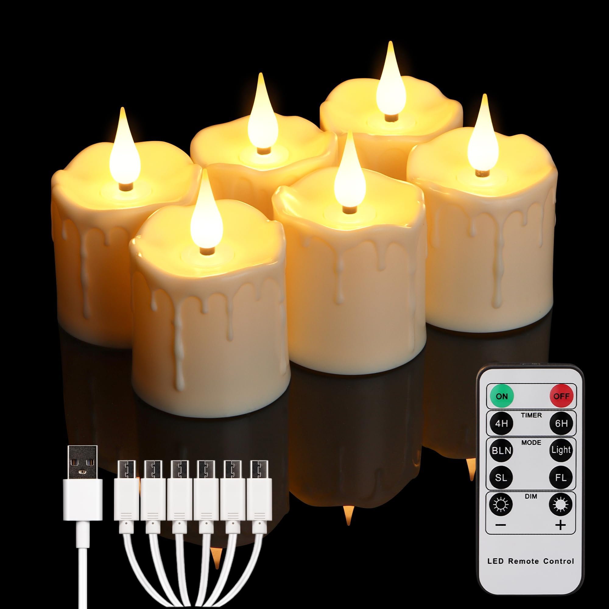 Amazon.com: FREEPOWER Rechargeable Flameless LED Votive Candles with ...