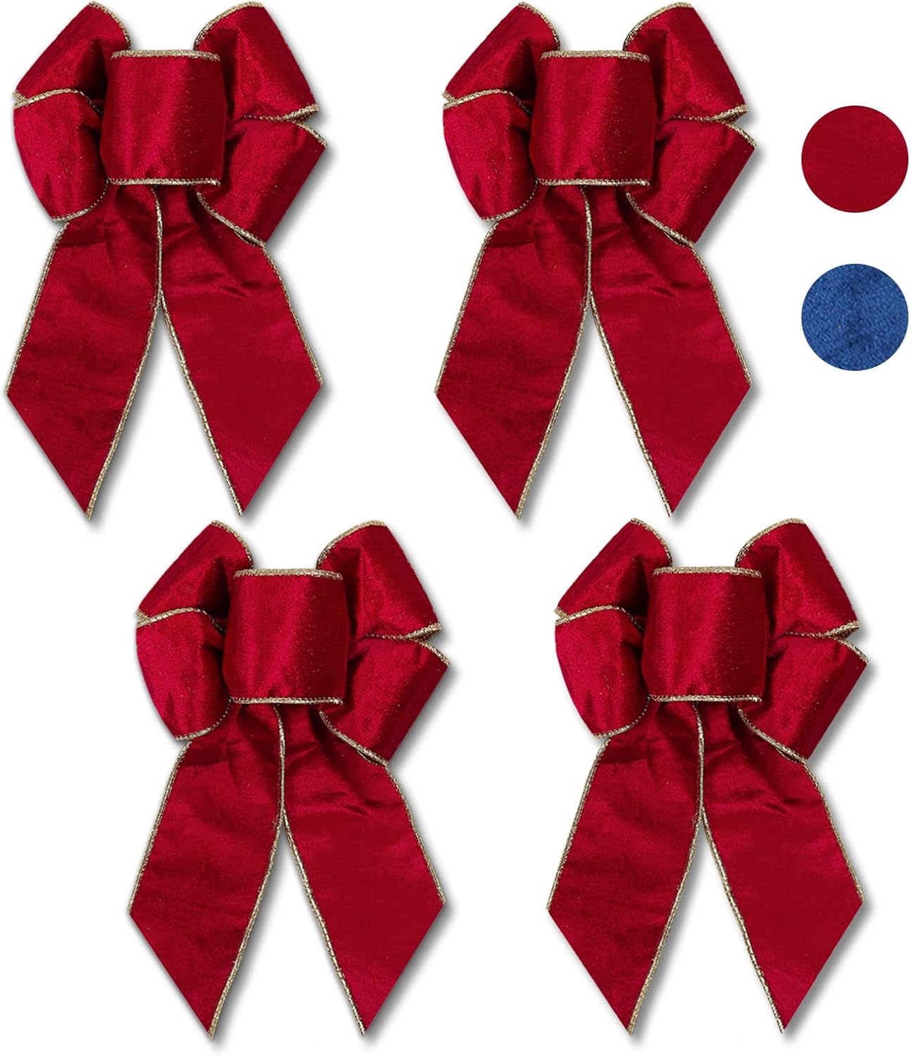 Amazon.com: Lakiyfye 4 Pack Christmas Bows Decor Red Bows Christmas ...