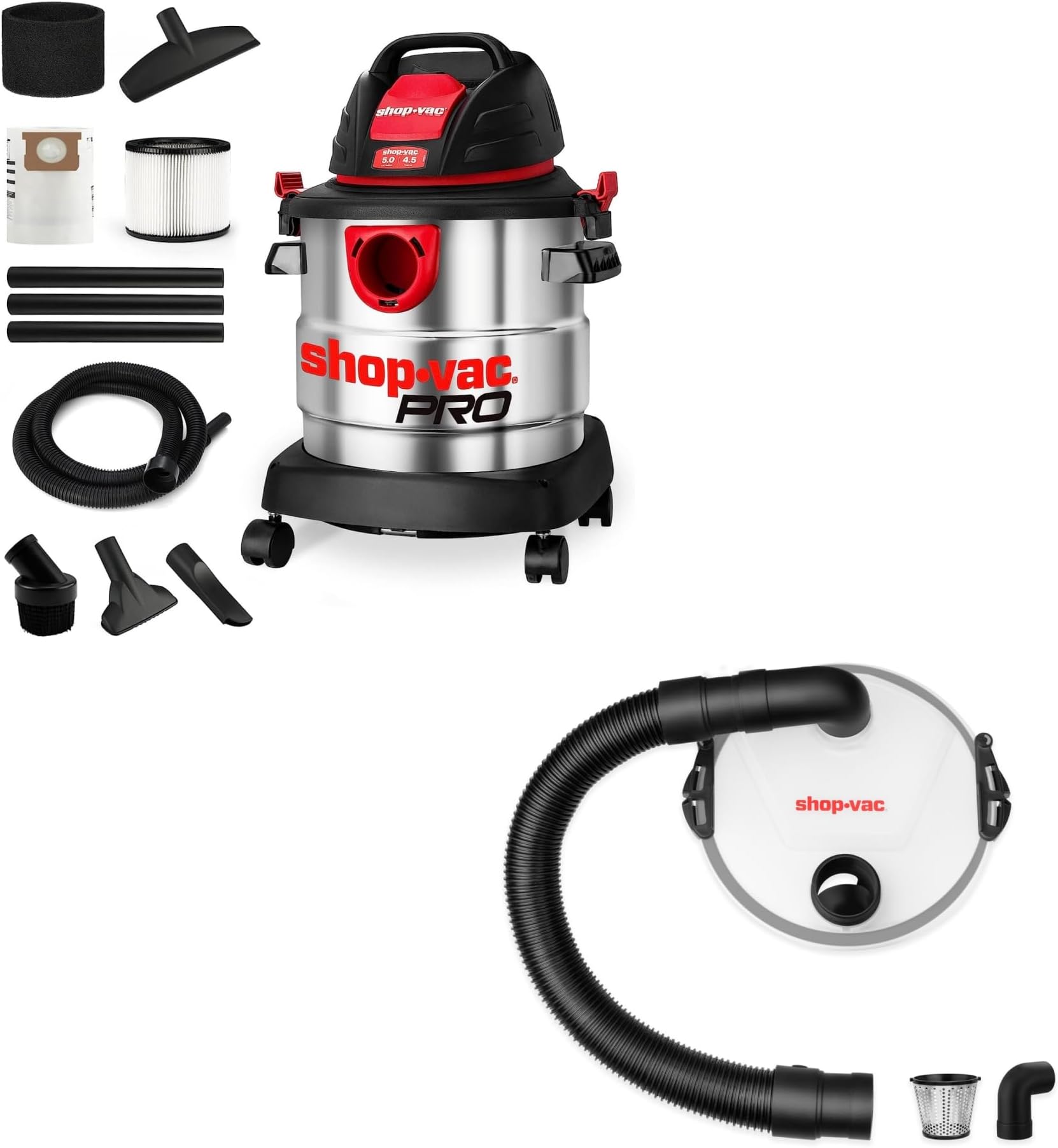 Amazon.com: Shop-Vac 5 Gallon 4.5 Peak HP Wet/Dry Vacuum and Dust ...