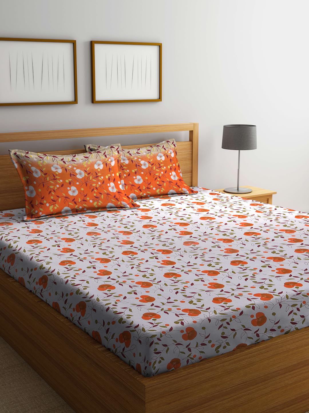 Buy Bombay Dyeing Aster Collection Double Bedsheet 100 TC, 100% Pure Cotton Premium Bedsheet ...