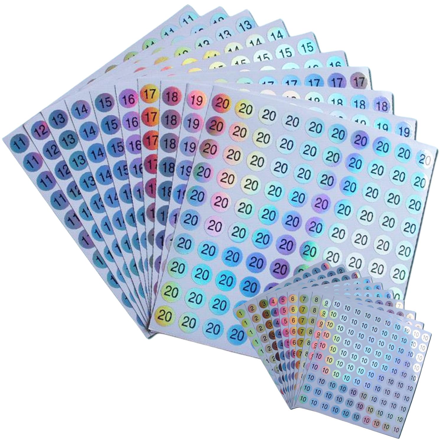 Amazon.com : RIVEENY 20 Sheets Number 1-20 Waterproof Reflective Laser ...