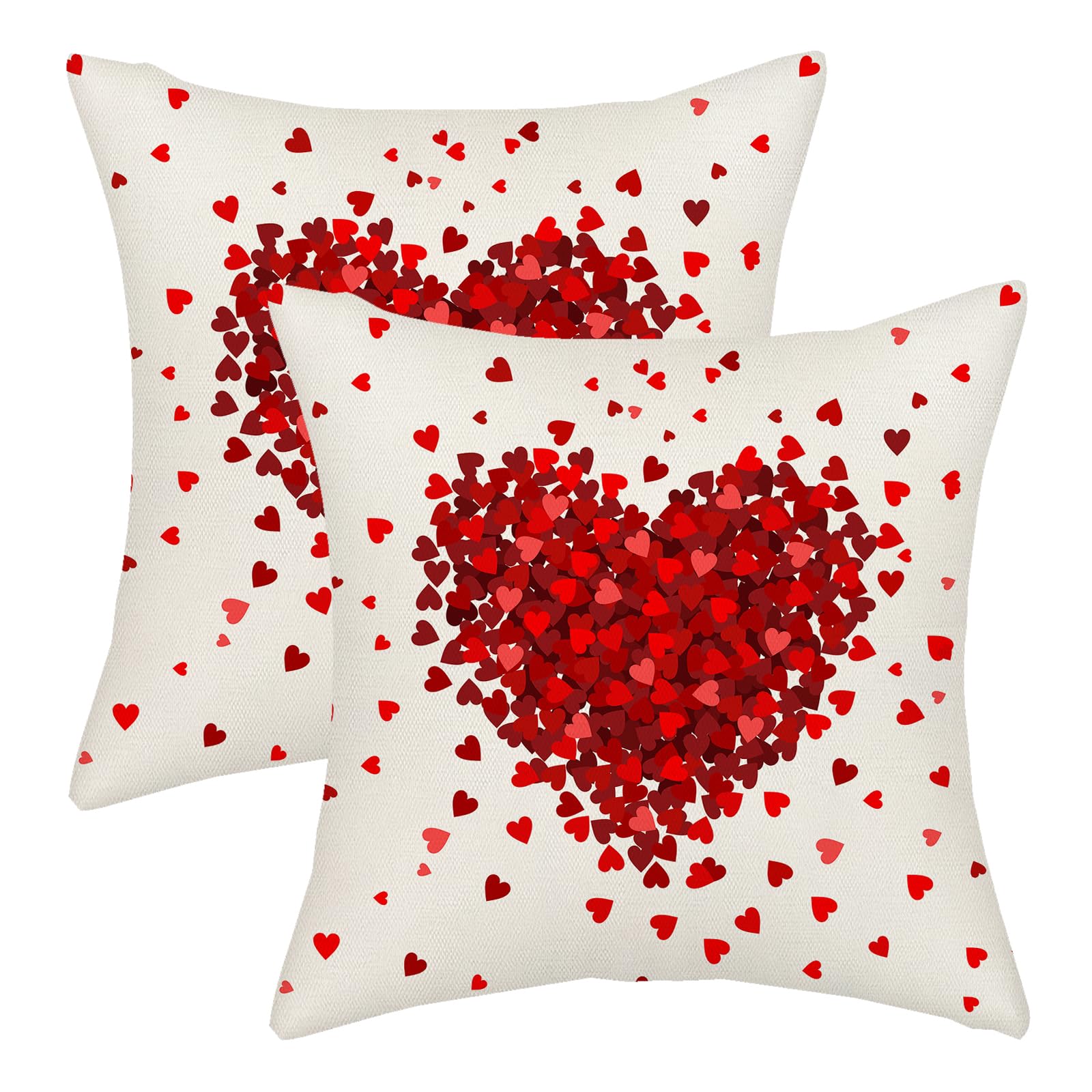 Amazon.com: AGAYNA Valentines Pillow Covers 20x20 Red Love Heart Decor ...