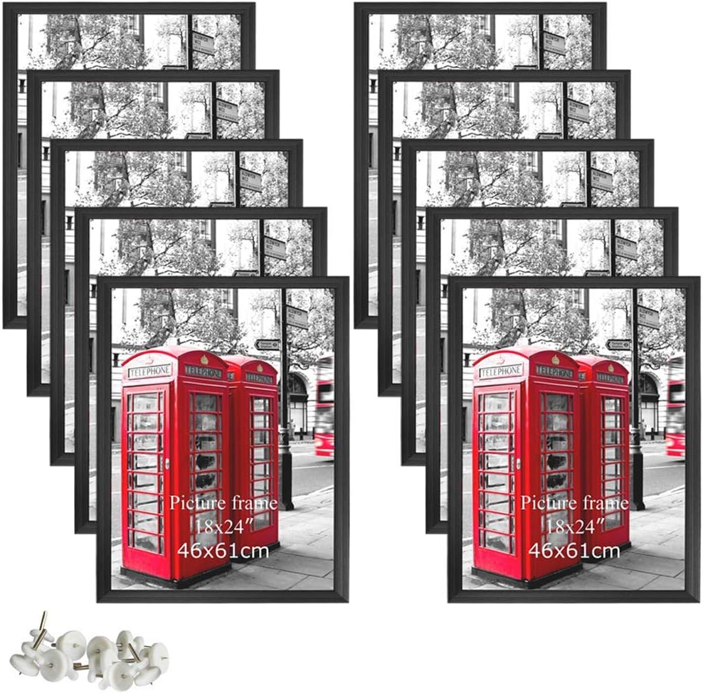 Giftgarden Black 18x24 Frame Set of 10, Large 18 x 24 Poster Frames for ...