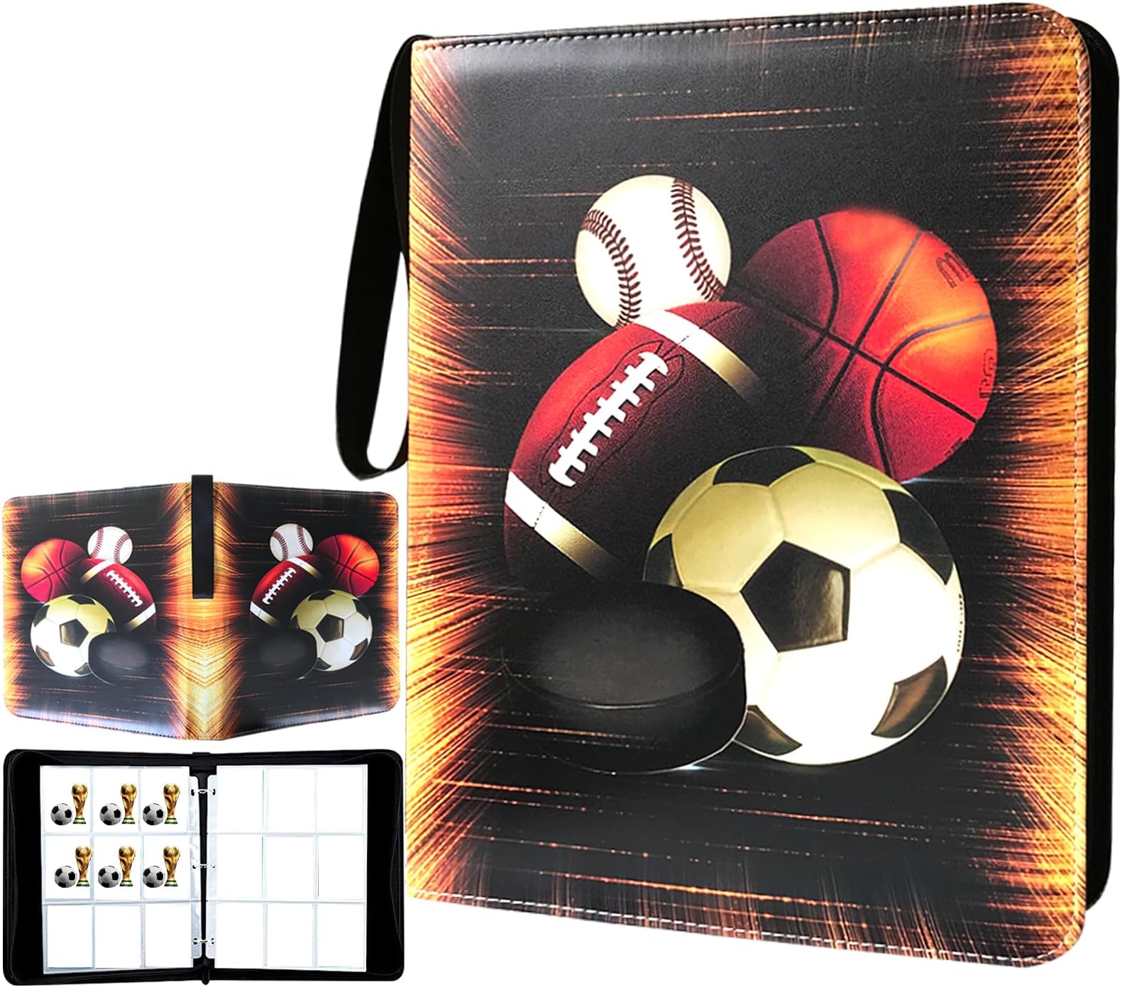 Amazon.com: Football Card Binder, 9 Pocket Sports Card Binder, 720 ...