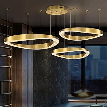 Flashing God Modern Gold Crystal Chandelier Lighting LED Dimmable ...