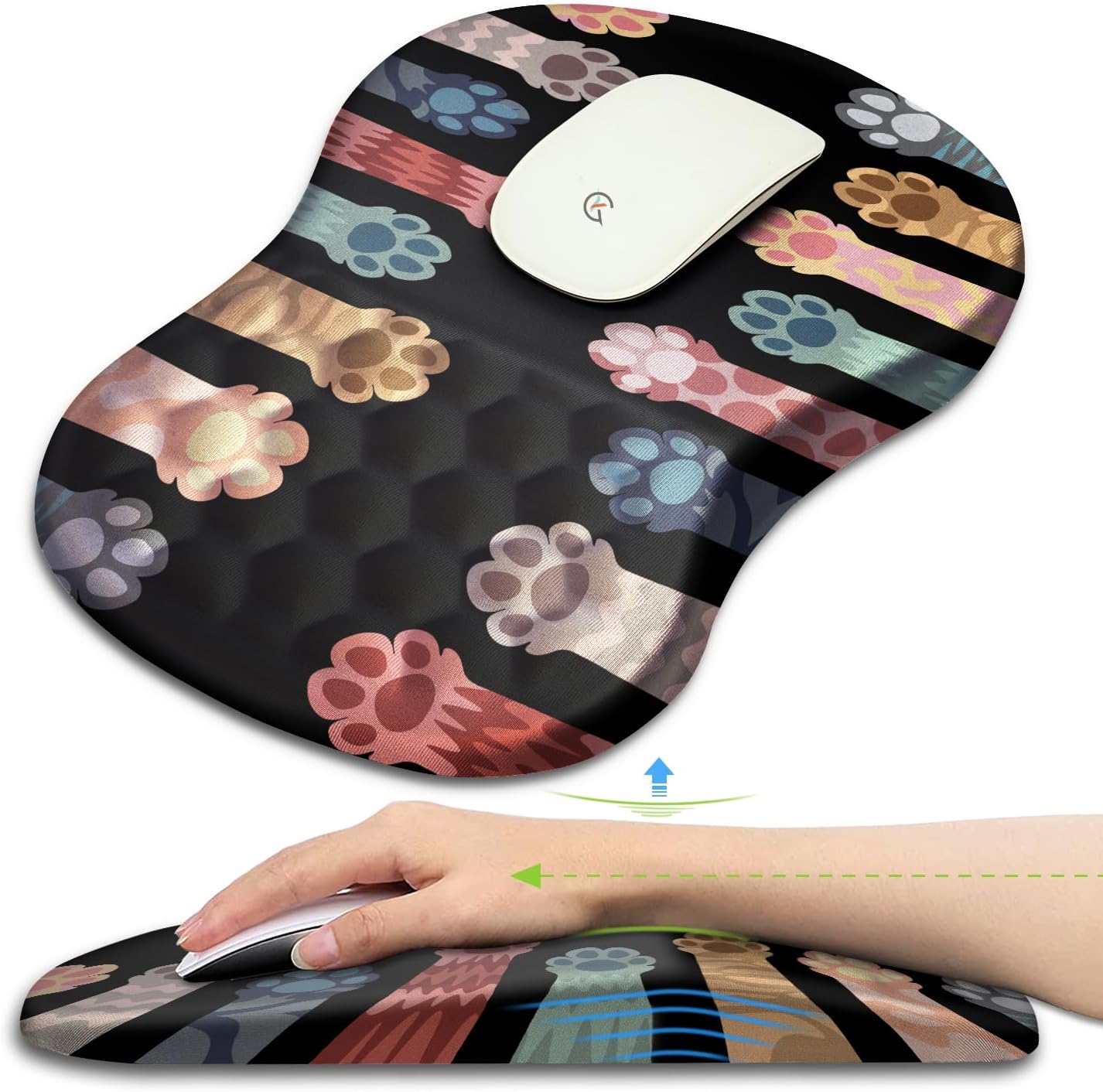 Amazon.com: KUOSGM Ergonomic Mouse Pad Wrist Support with Gel Massage ...