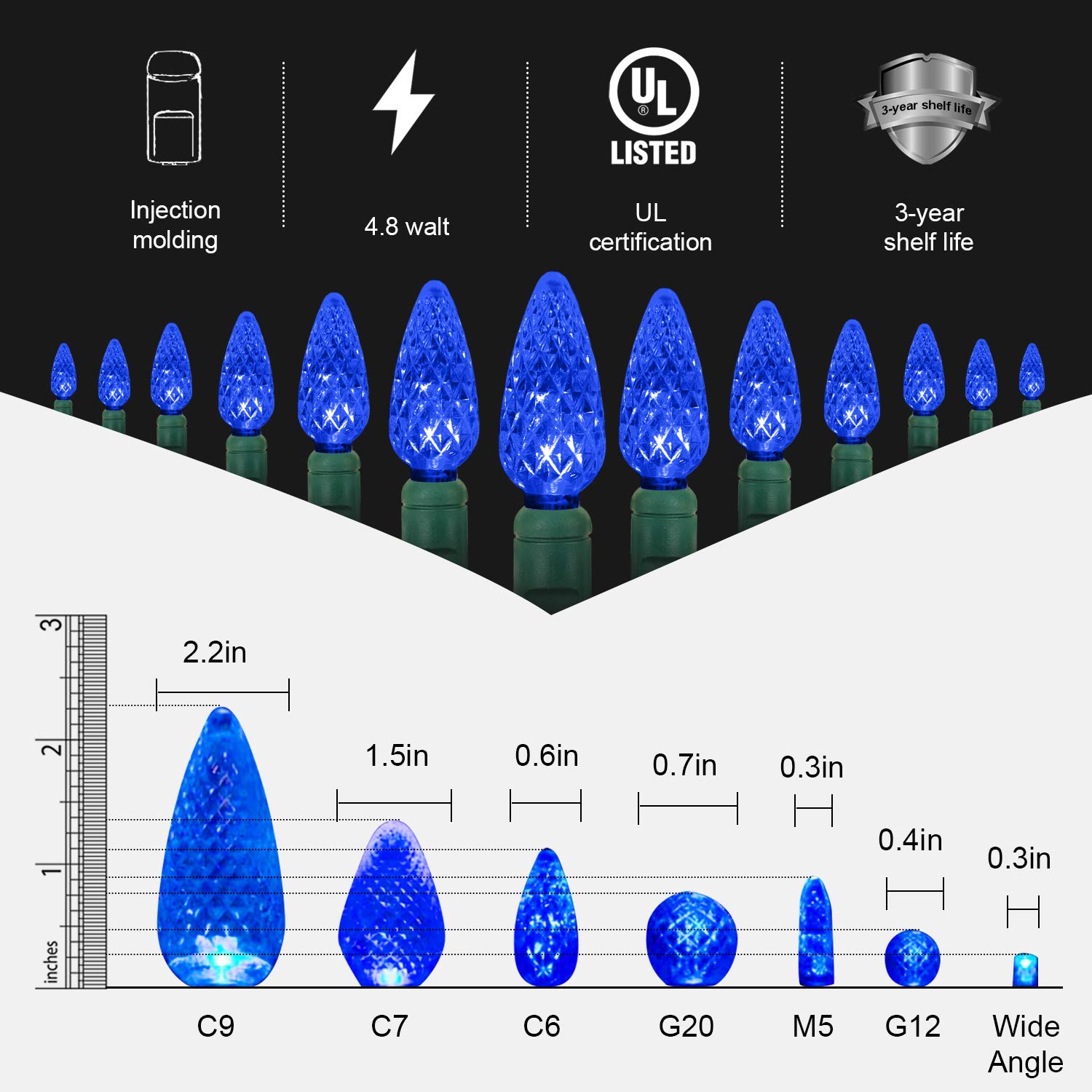 Xmas Light Sizing Chart New Christmas Light String Santa Claus Cartoon