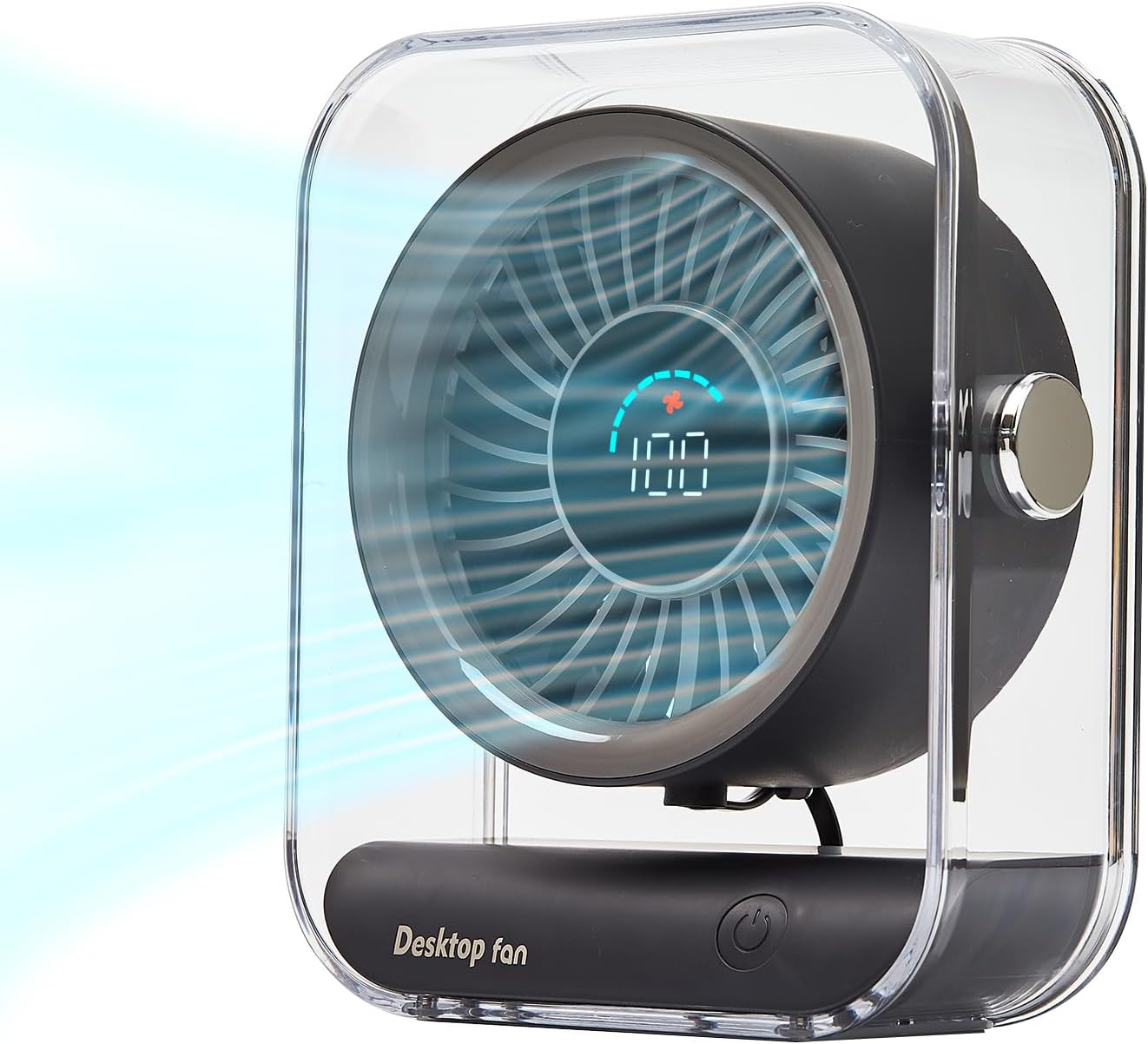 Amazon.com: Table Fans Utra-quiet,Digital Display Rechargeable USB Fan ...