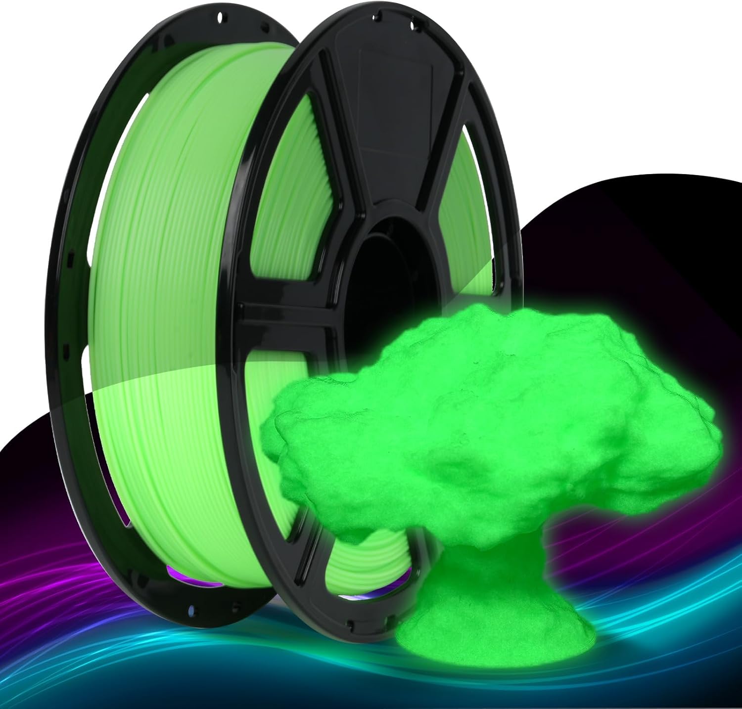 Amazon.com: FLASHFORGE Rapid PLA Filament 1.75mm Luminous Green, 500mm ...