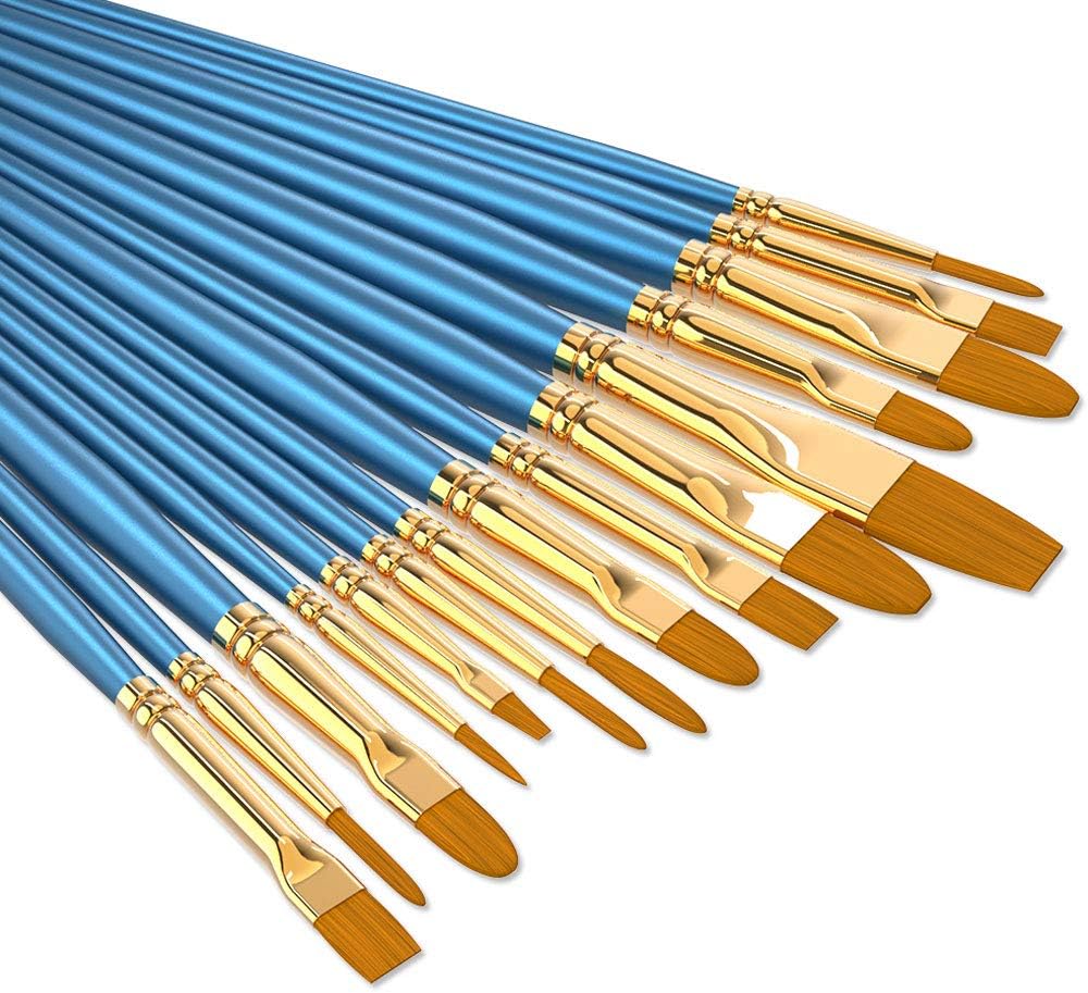 50 Pinselset Malen Schule Künstlerpinsel Set Premium Nylon Pinsel für ...