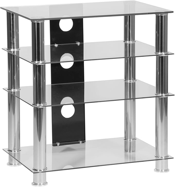 MMT Furniture Designs 4 Shelf Clear Glass Hi-Fi Stand Rack: Amazon.co ...