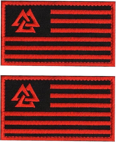 Amazon.com: 2 PCS AliPlus Viking Patches Viking Valknut Flag Patches ...