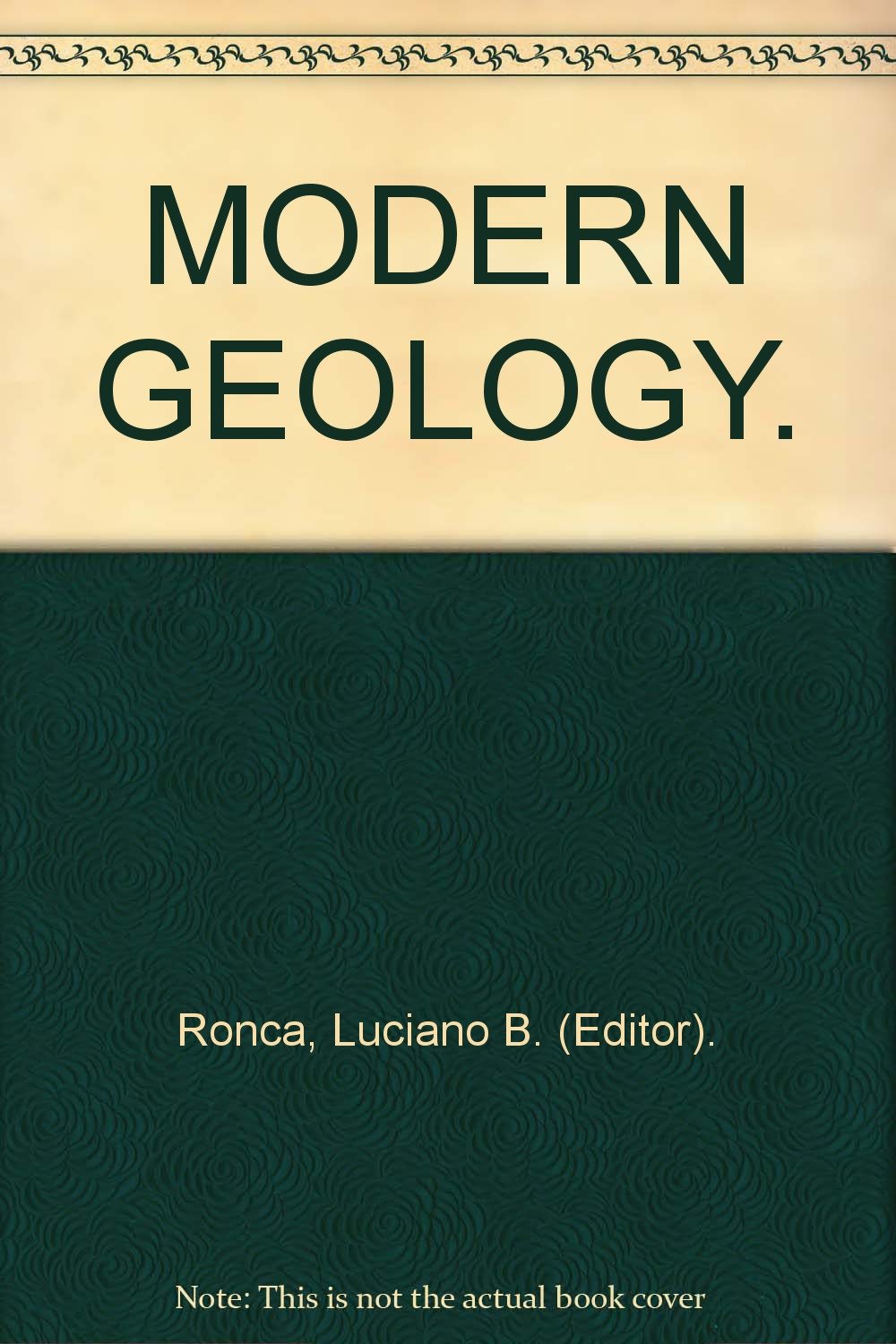 MODERN GEOLOGY.: Luciano B. (Editor). Ronca: Amazon.com: Books