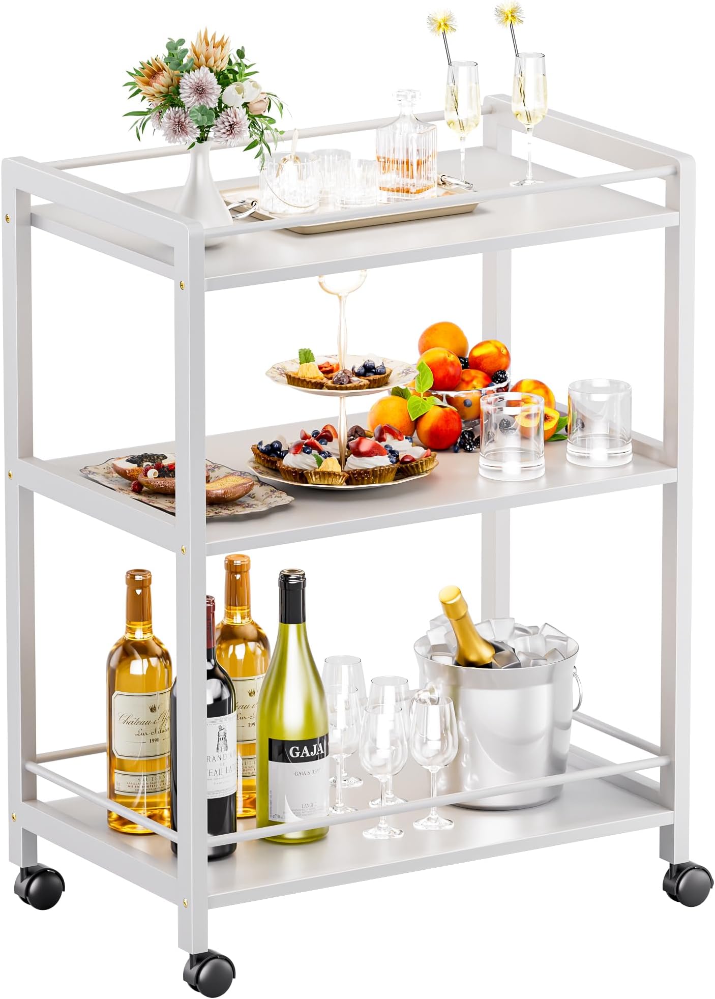 Amazon.com - XIV Bar Cart, Home Bar Serving Cart, Metal Kitchen Carts ...