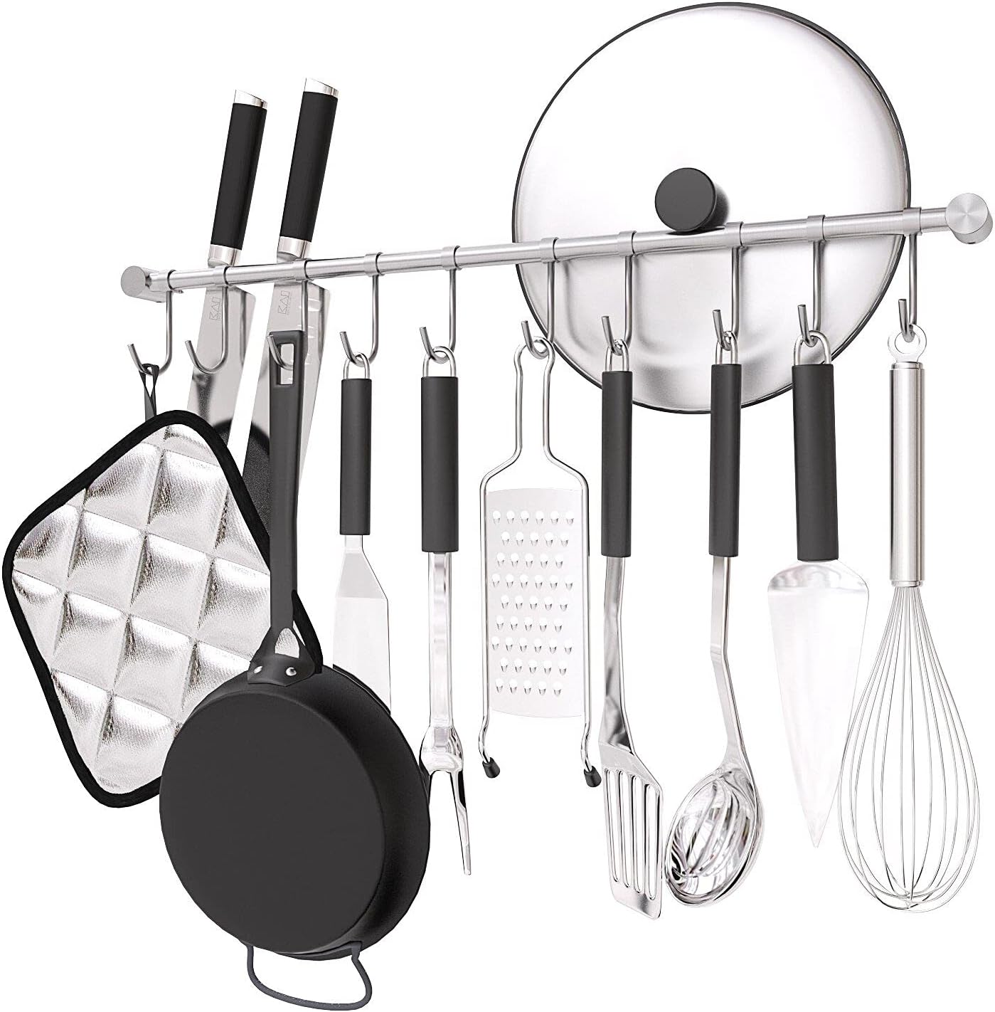 Amazon.com: Wall-Mounted Utensil Rack Hanger – Black, 17" x 1" - Rustic ...