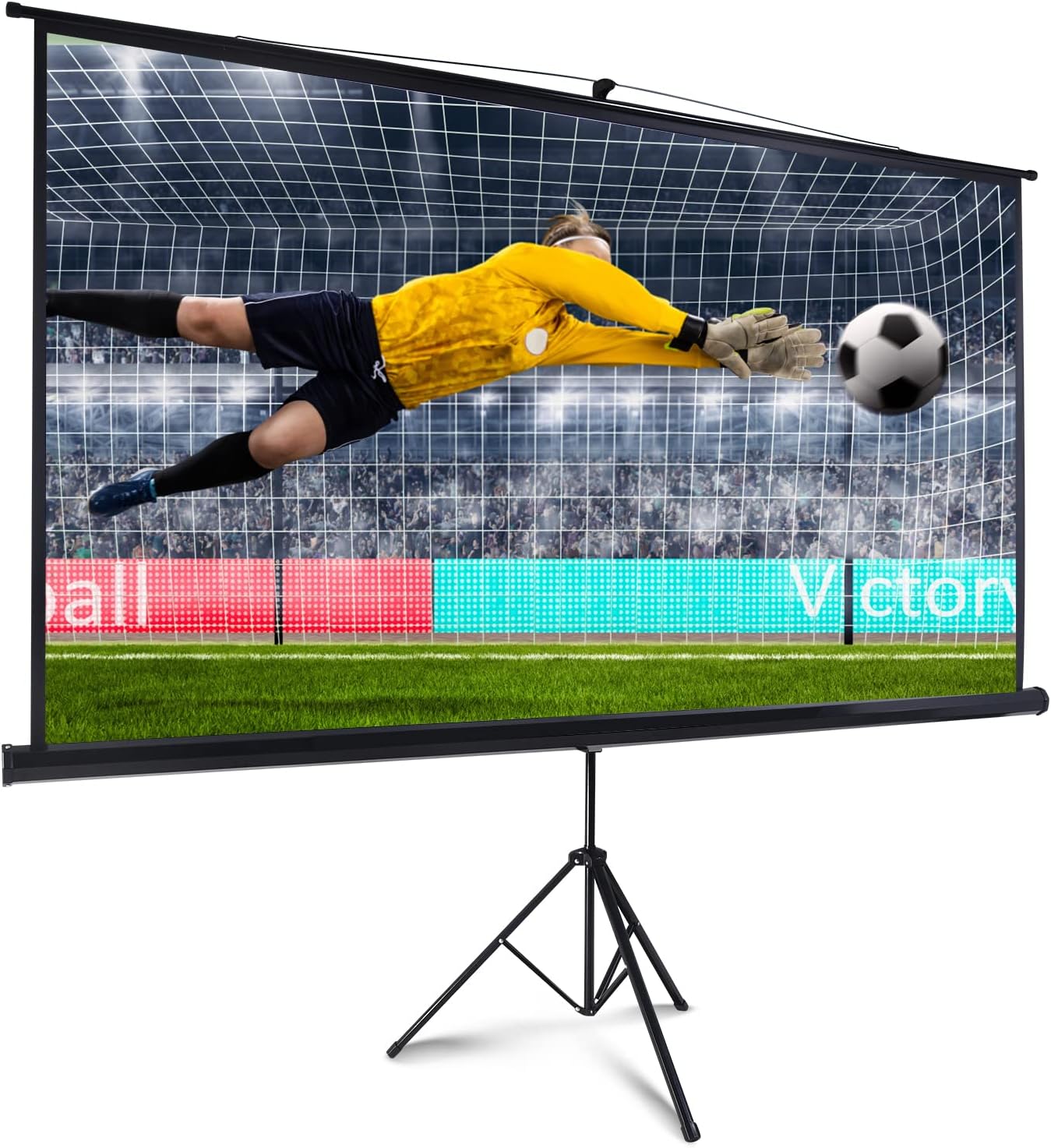 Amazon.com: 100 Inch Projector Screen Indoor with Stand for Movie ...