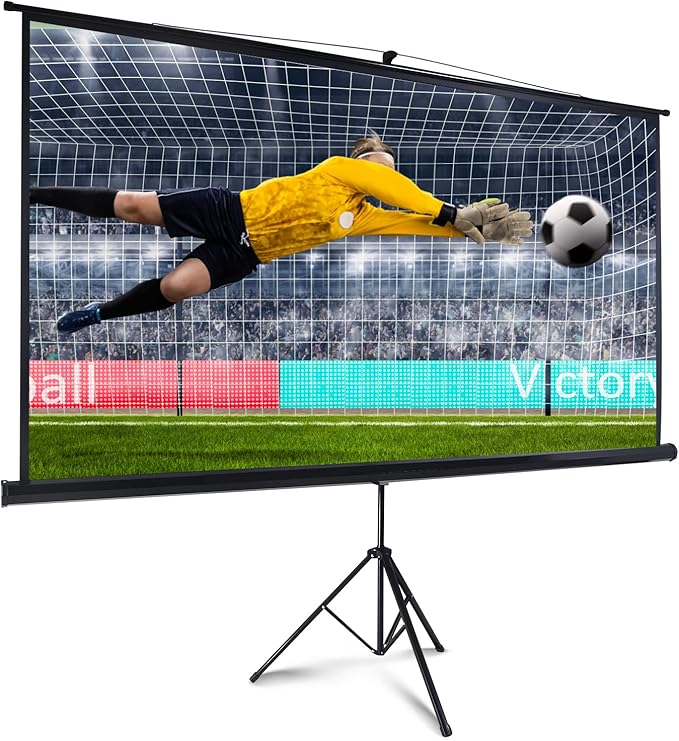 Amazon.com: 100 Inch Projector Screen Indoor with Stand for Movie ...