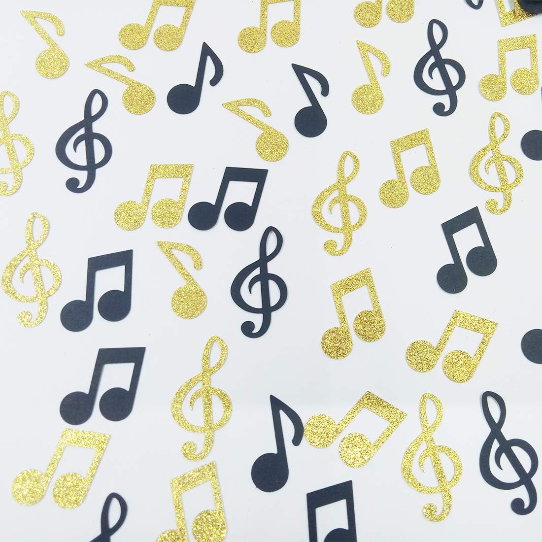 Amazon.com: Morndew 120 PCS Black and Gold Glitter Music Note Confetti ...