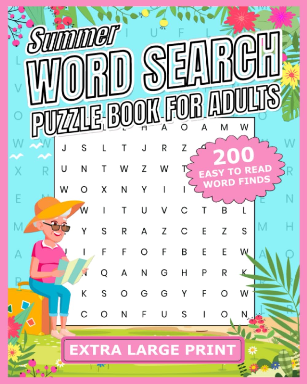 Summer Extra Large Print Word Search Puzzle Book: 200 Easy To Read Word ...