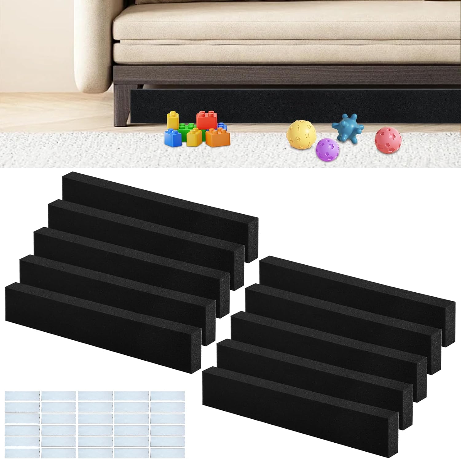 Amazon.com: 10 Pack Under Couch Blocker, Sponge Under Furniture Blocker ...