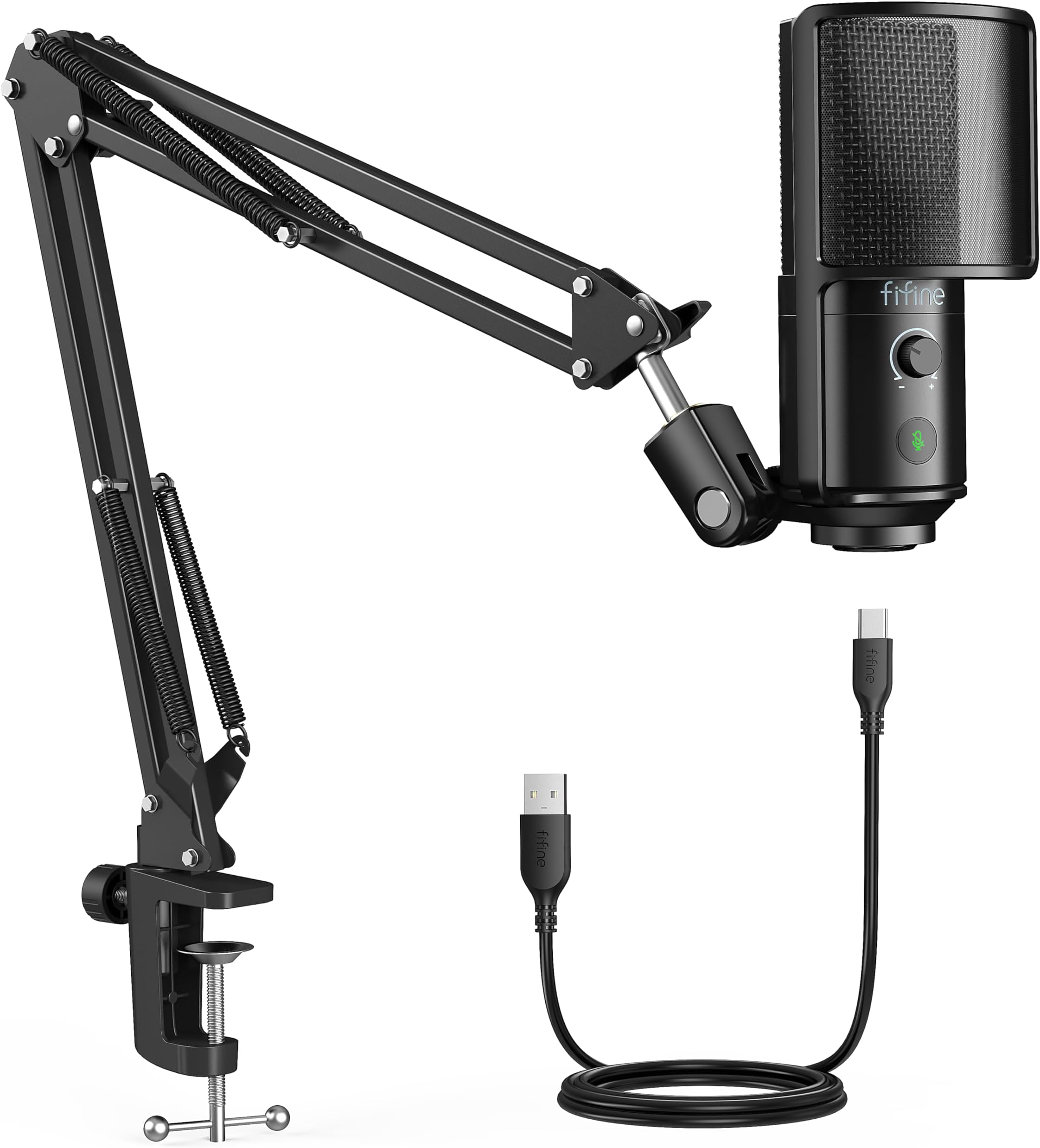 Fifine USB Microphone Kit for Podcast Recording, PC Condenser ...