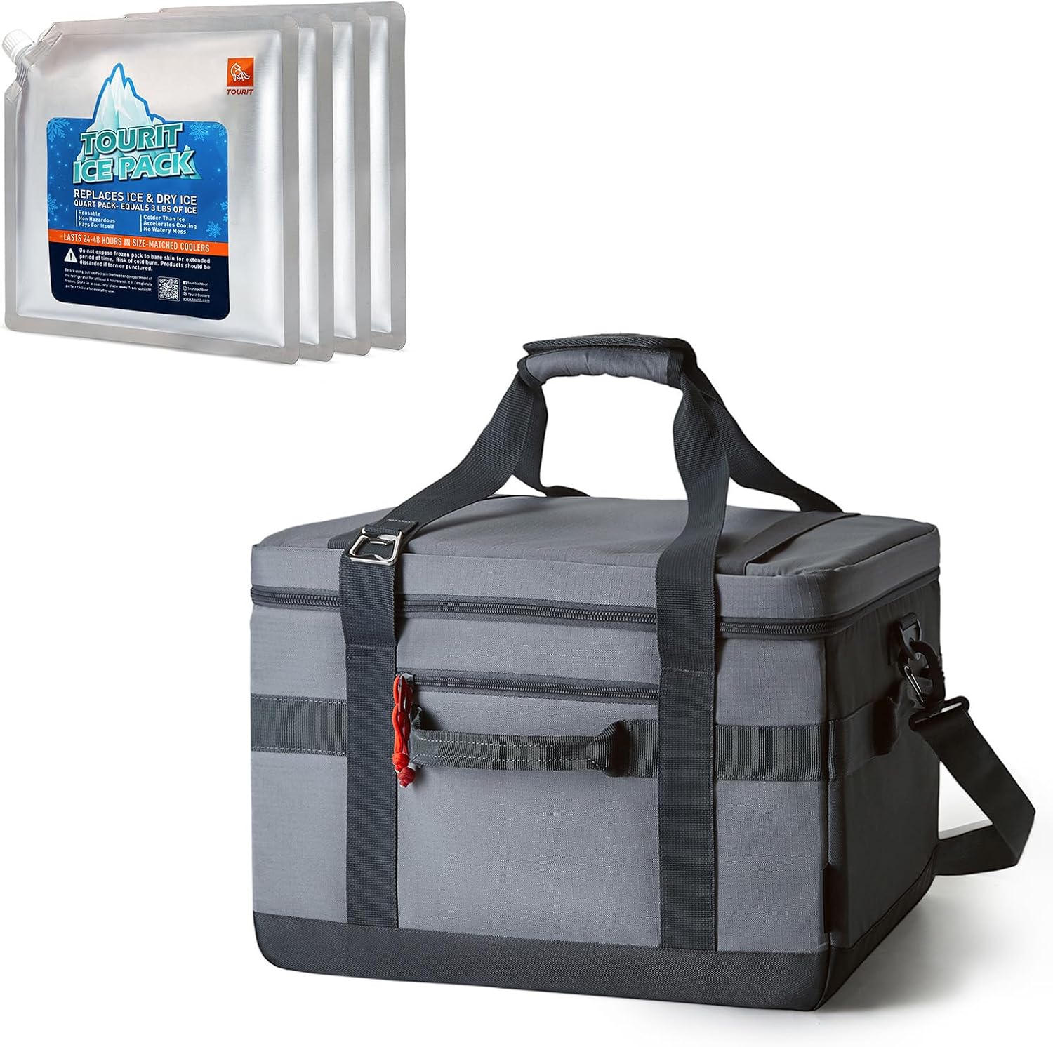 Amazon.com : TOURIT Insulated Soft Large Collapsible Cooler Bag with ...