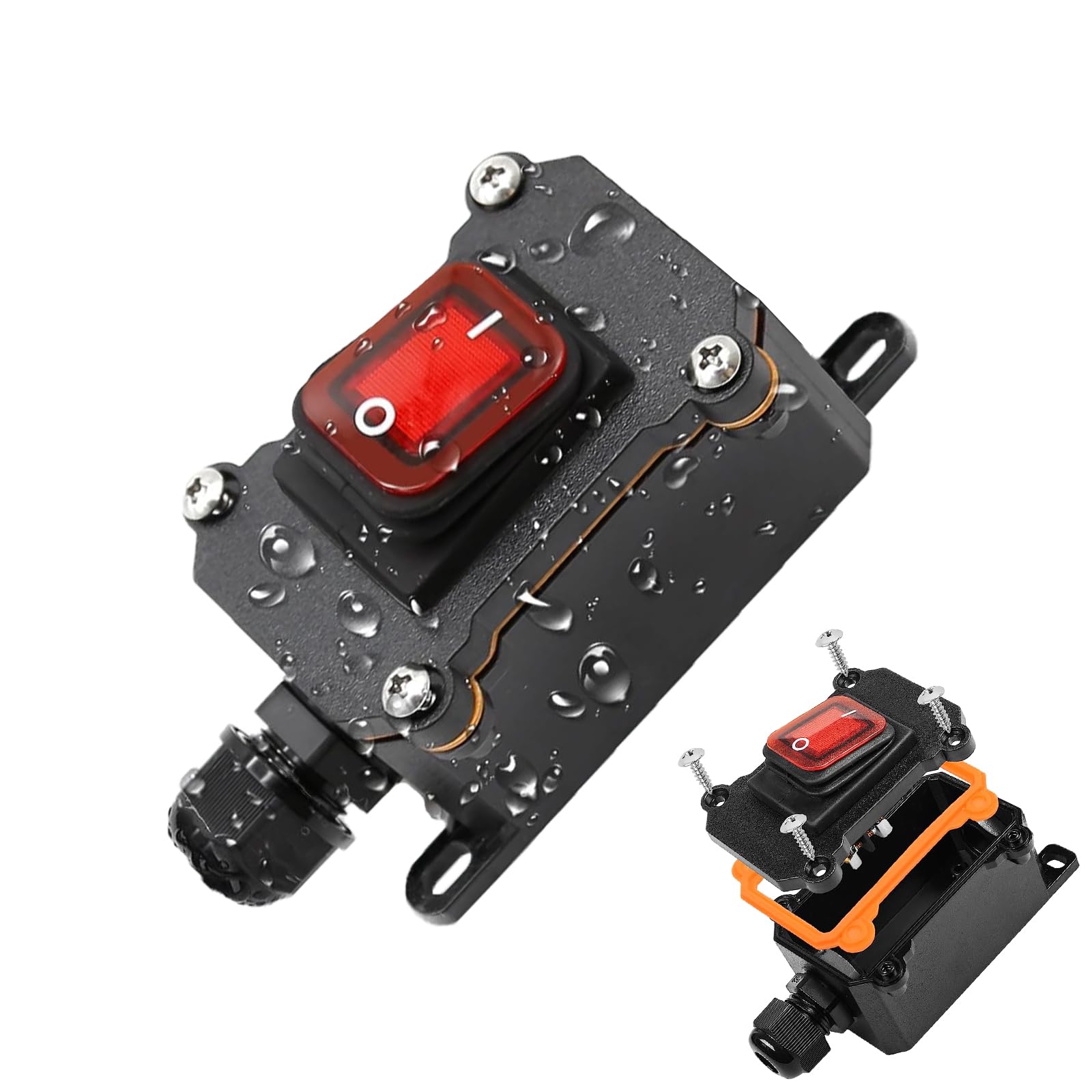 Snapklik.com : KarlKers IP67 Waterproof Inline Cord Switch, DPST 16A ...