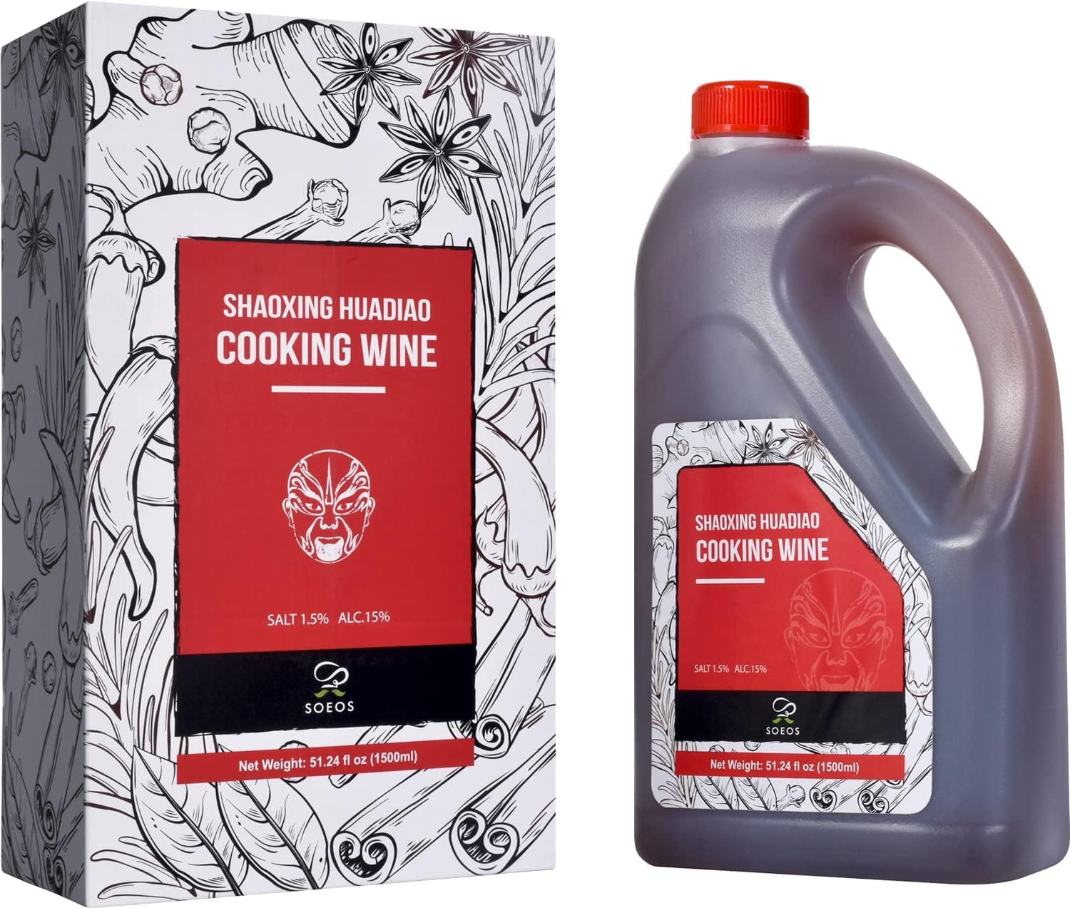 Amazon.com : Rice Cooking Wine (Red) - 750ml (Pack of 1) by Shaohsing ...