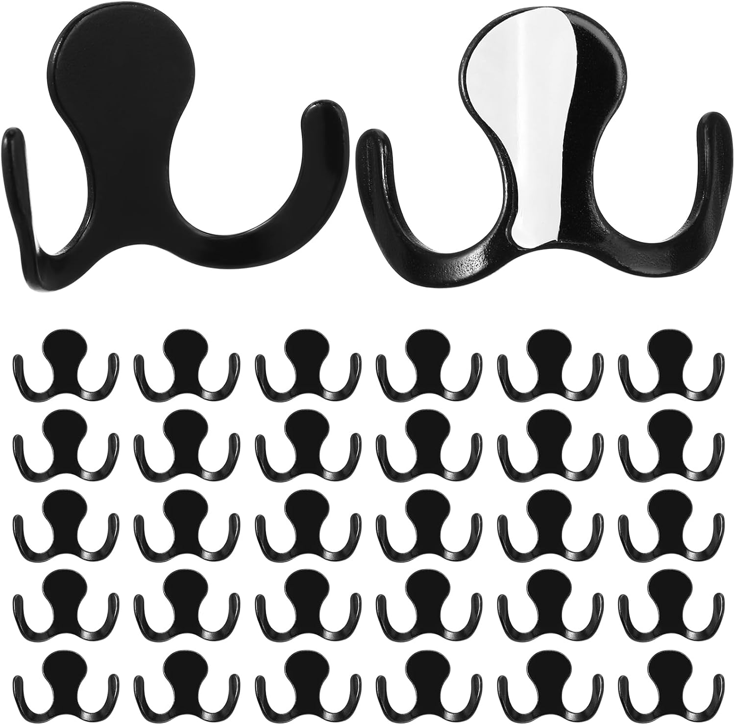 Amazon.com: Queekay Self Adhesive Double Prong Coat Hooks for Hanging ...